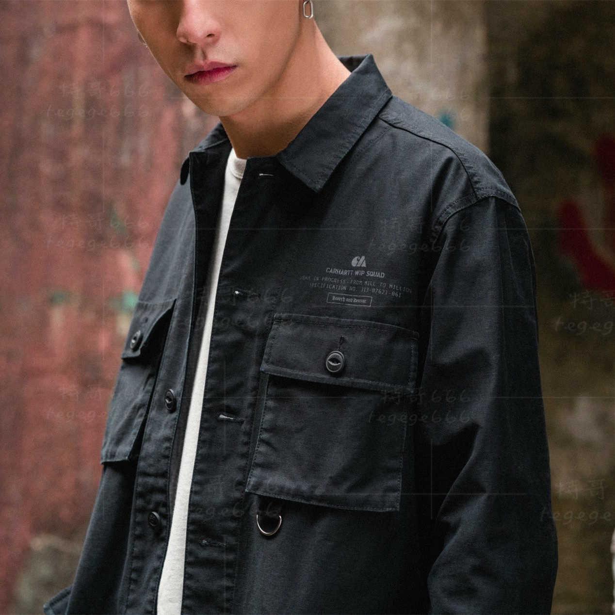 [USD 209.88] Tego Carhartt Wip L S Utility Shirt Four Bag Cargo Shirt ...