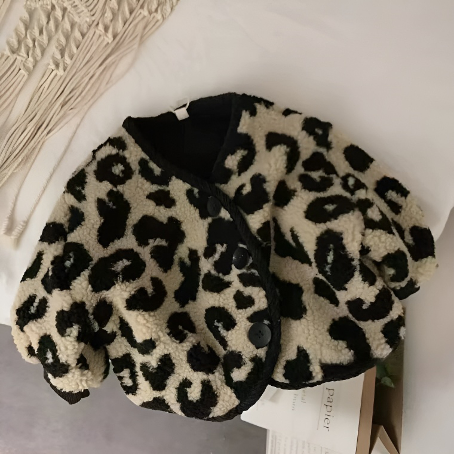New winter warmth for your little one! leopard print sherpa jacket 💖