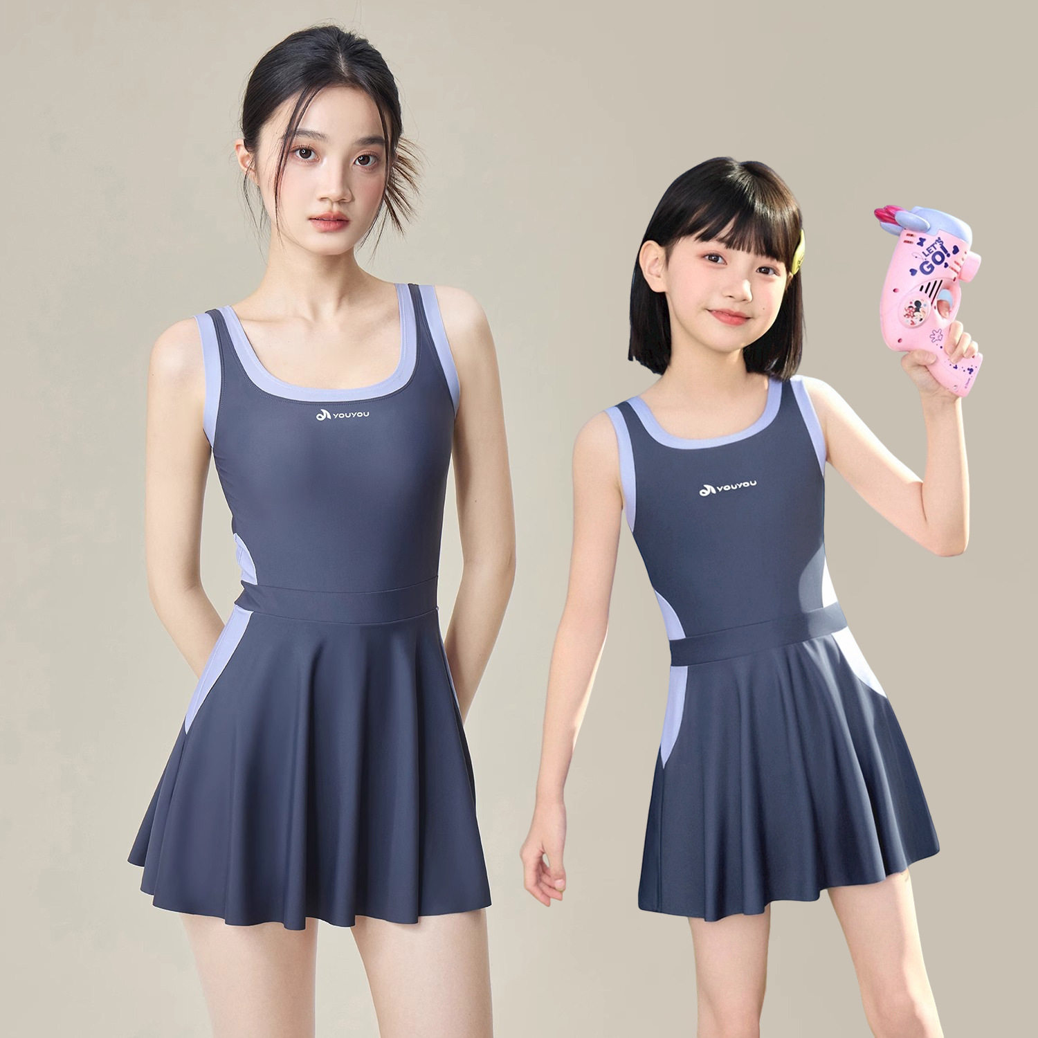 Matching family swimwear for women and girls, 2025 sleeveless one-piece ...