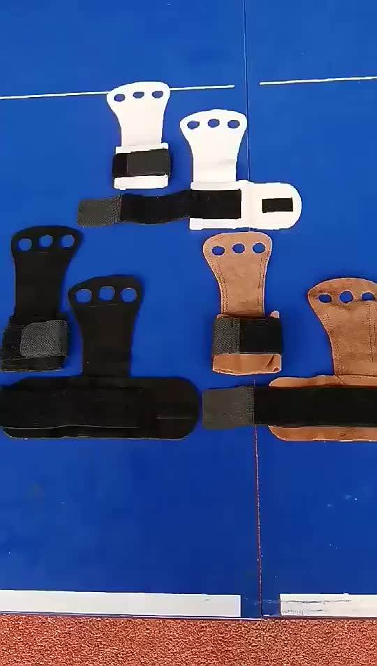 Hand Grip Cowhide Leather Crossfit Gymnastics Guard Palm Protectors ...