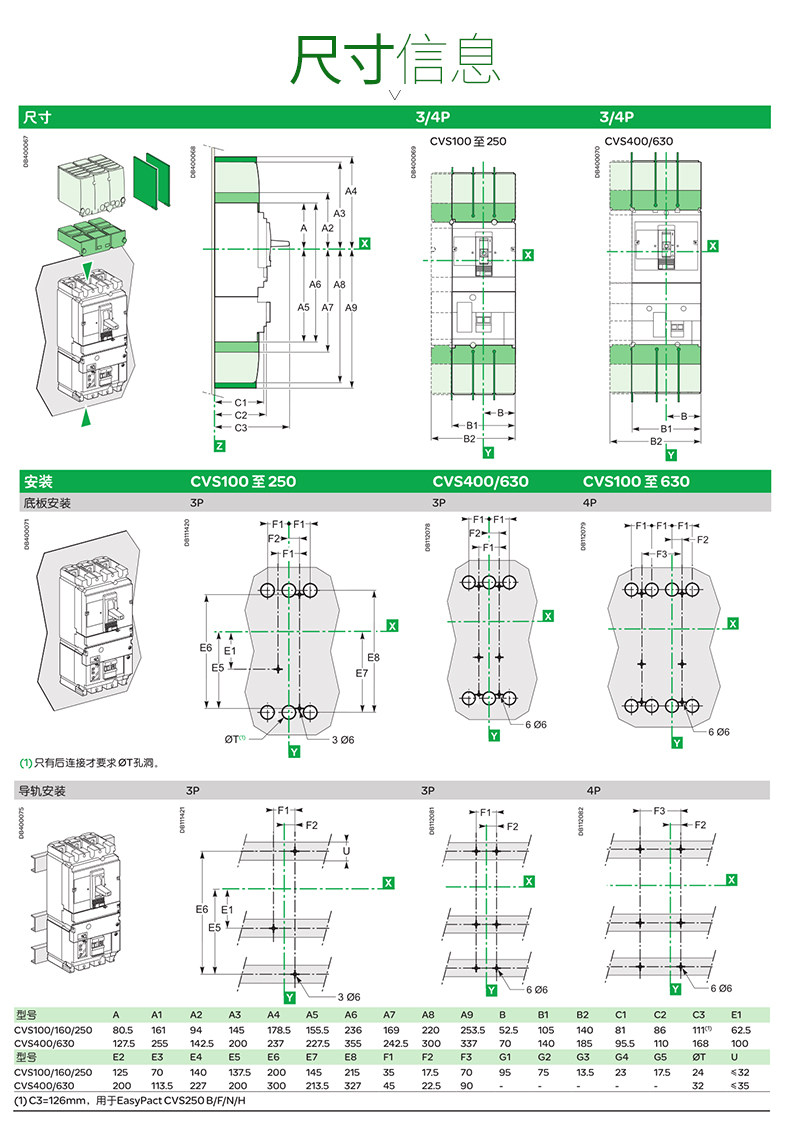施耐德塑壳断路器CVS400F/630F 3P 320A~630A 总制开关 空气开关-阿里巴巴