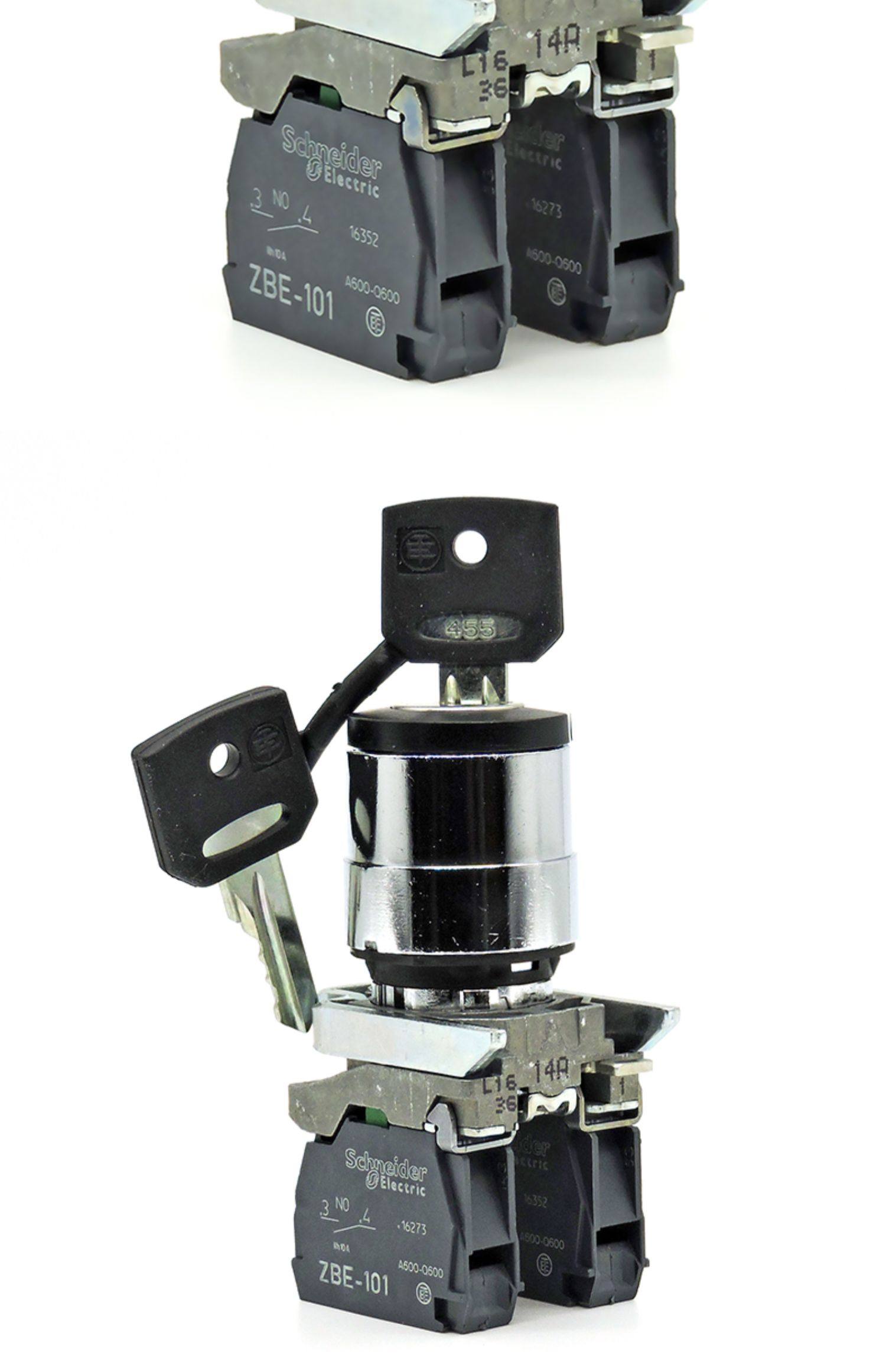 原装进口施耐德XB4二位三档选择按钮开关BD21长短柄BJ33 钥匙BG25-阿里巴巴