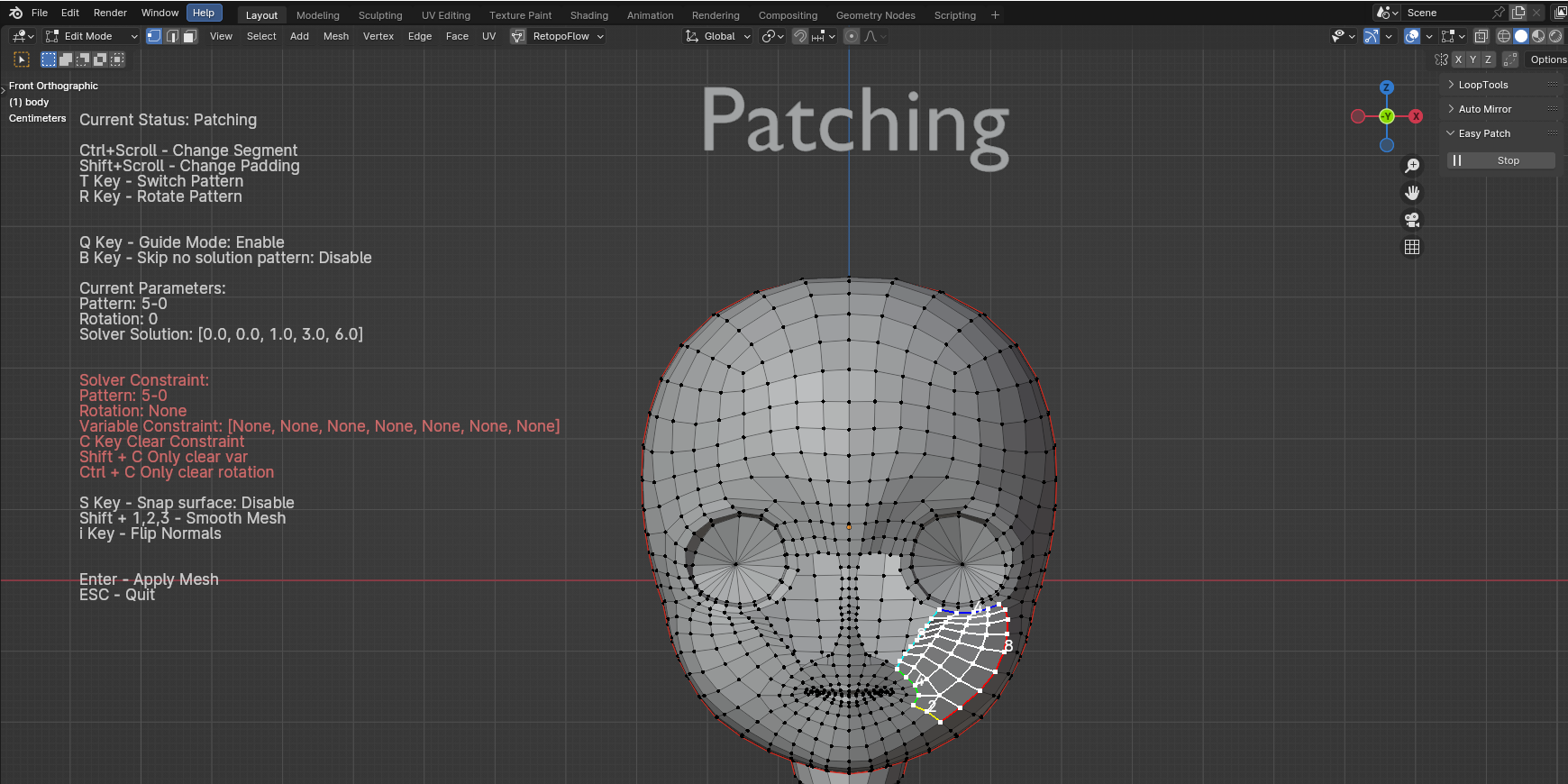 Blender插件|智能重新拓扑修补工具 Easy Patch 2 V2.1.0 - CG资源网