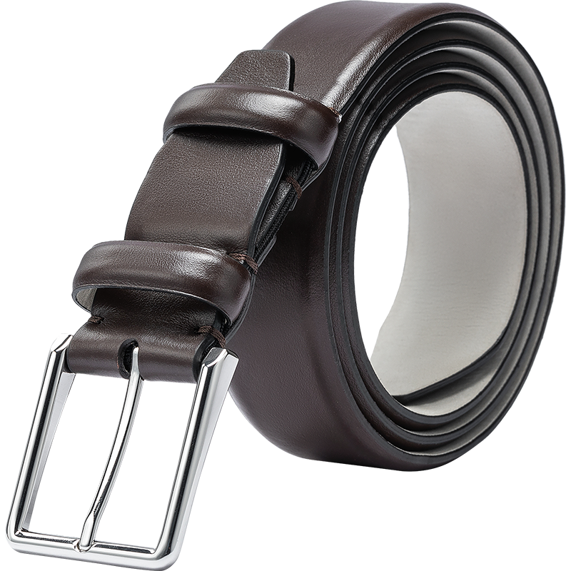 ECCO爱步男士真皮皮带 商务休闲英伦腰带 摩卡棕90cm皮带
