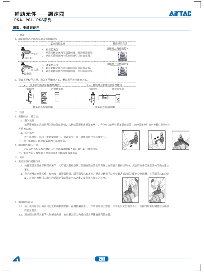 现货 亚德客原装调速阀节流阀PSL6M5A PSL601A PSL602A PSL603A-阿里巴巴