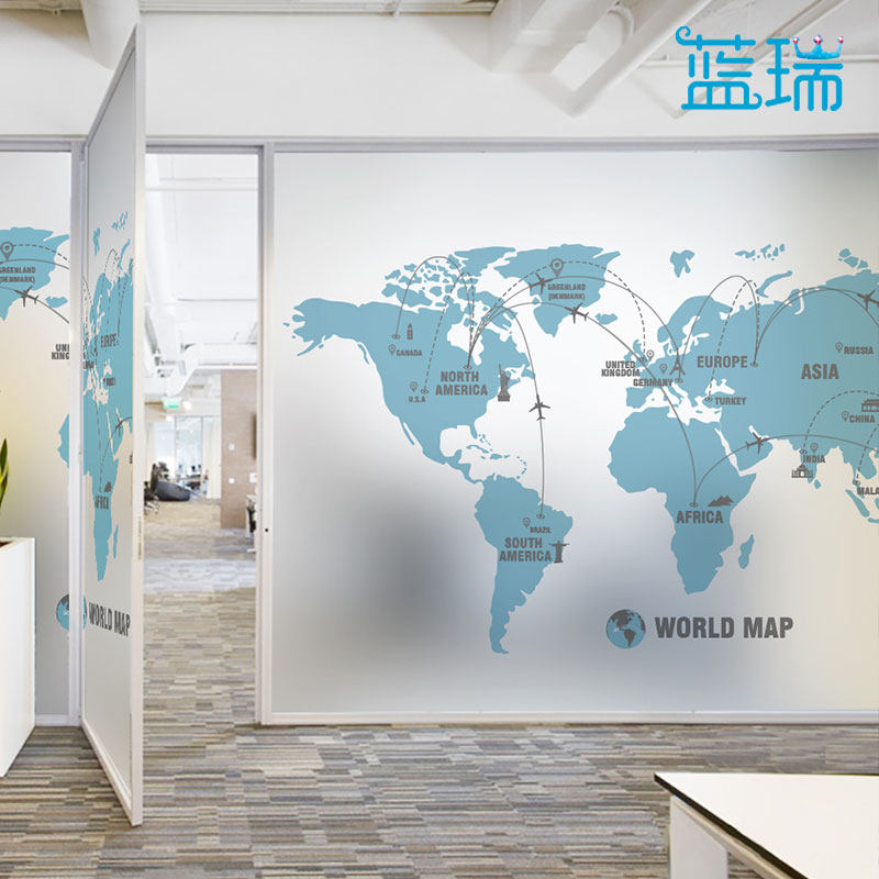 [USD 12.77] Blue Ray Frosted Glass Film Office Glass Stickers Anti ...