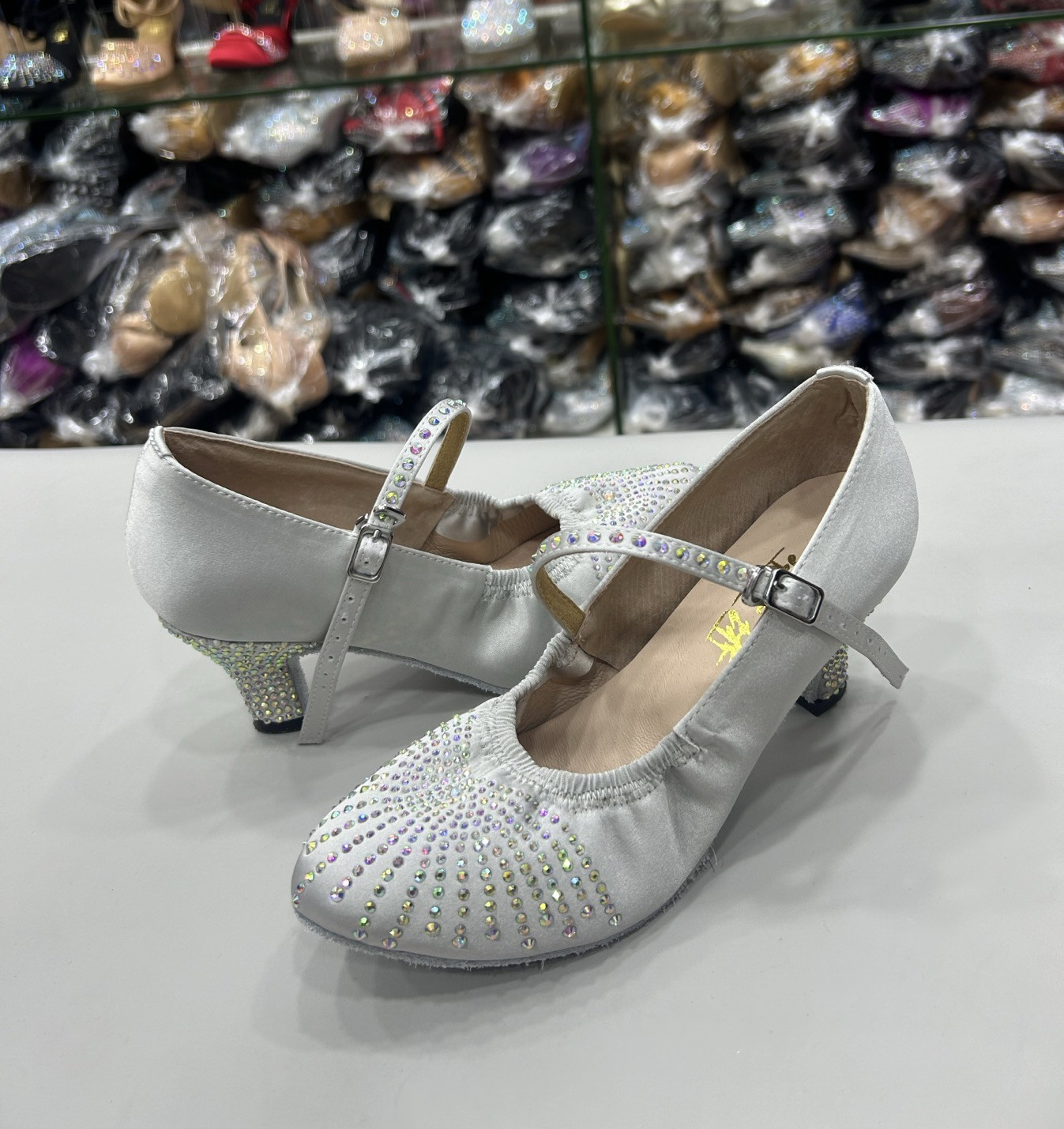 New women's modern dance shoes - mid-heel, soft sole waltz shoes: the ...