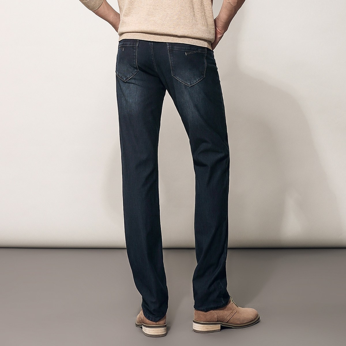 Купить Джинсы мужские 捷纯牛仔裤 春秋新品 男士针织弹力修身直筒牛仔裤 莱卡薄款 Jettrain cek0005a1 ...