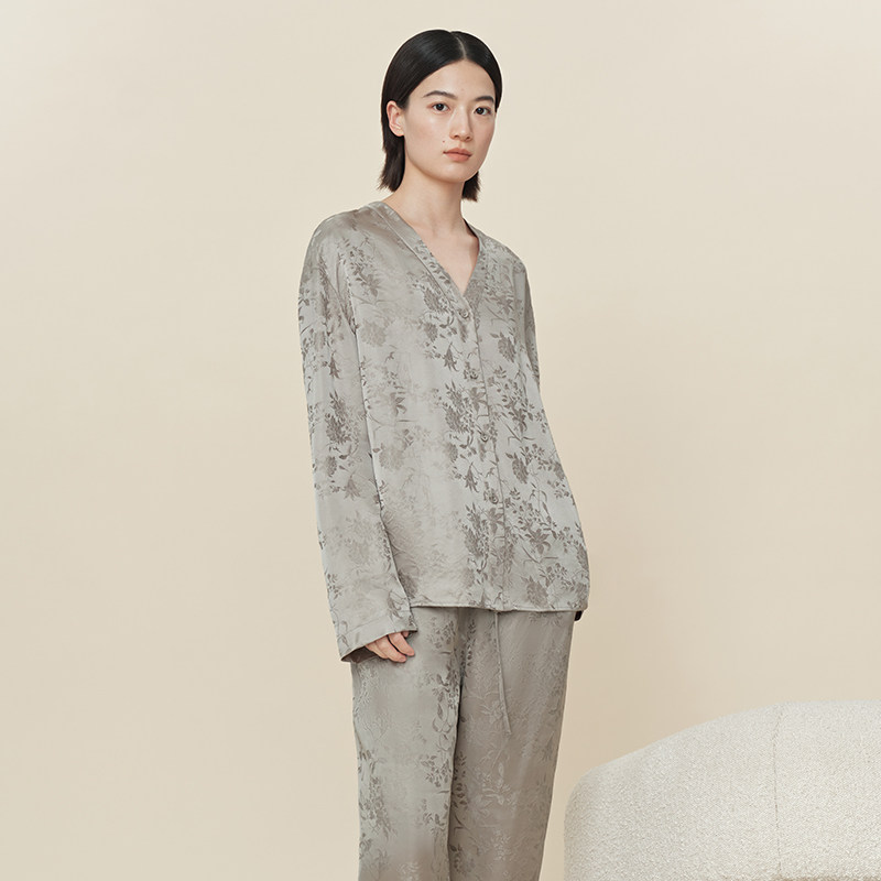 万事利/Wensli真丝睡衣19姆米重磅女士家居服套装两件套春秋-梦织：奢华舒适，让你的夜晚也闪耀！-睡衣-淘宝好物网