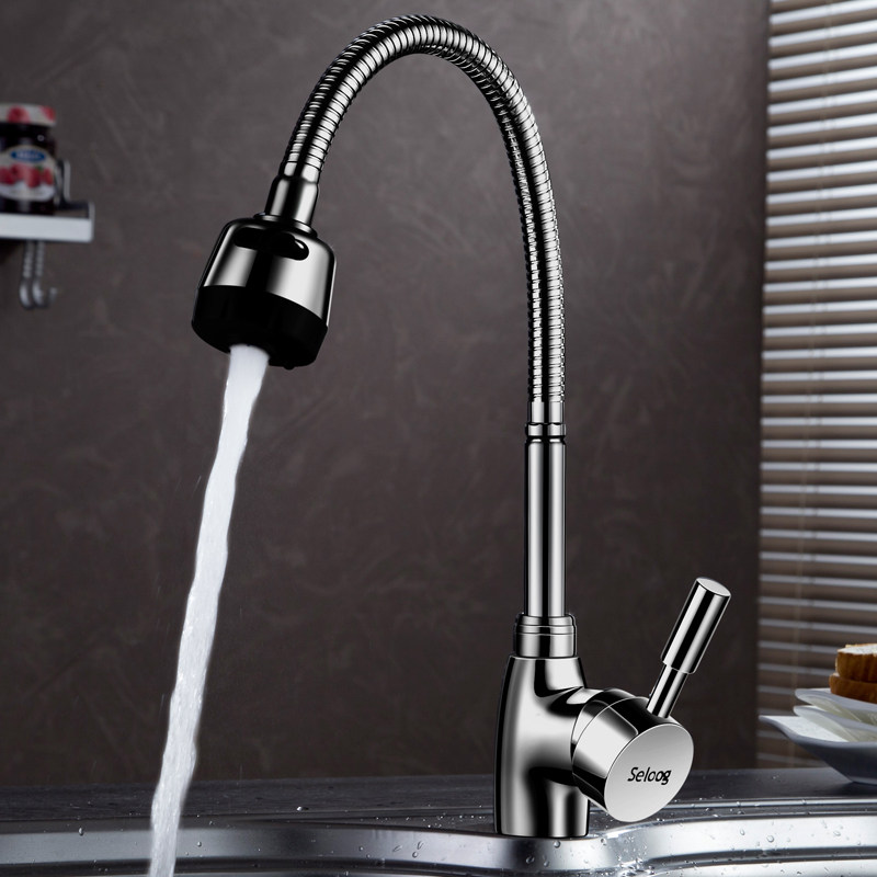 Kitchen tap Home washing basin hot and cold universal swivel single ...