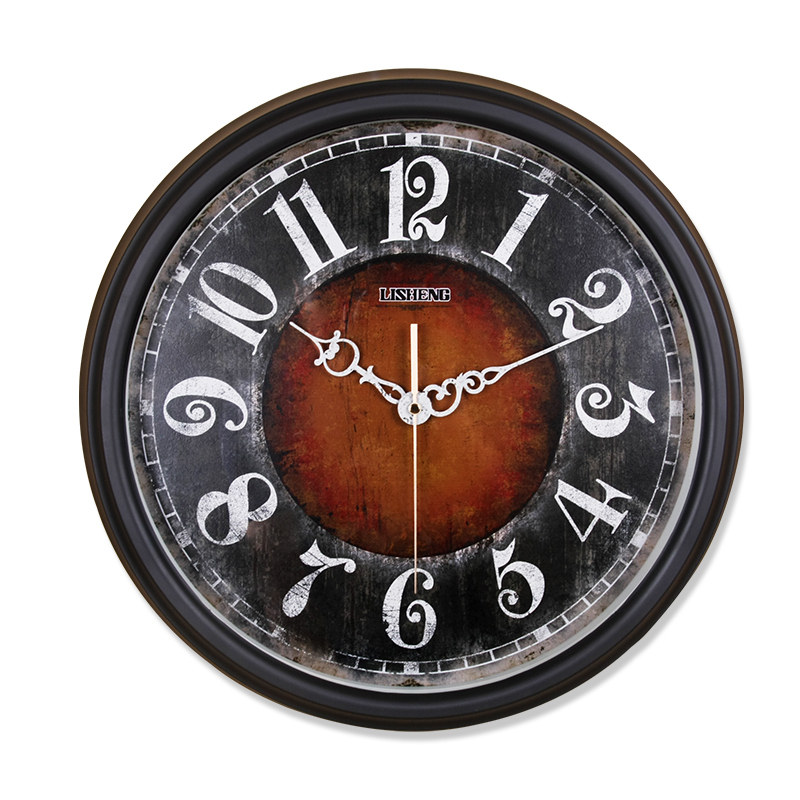 Li Shengsheng European-style flower mute wall-mounted clock Living room ...