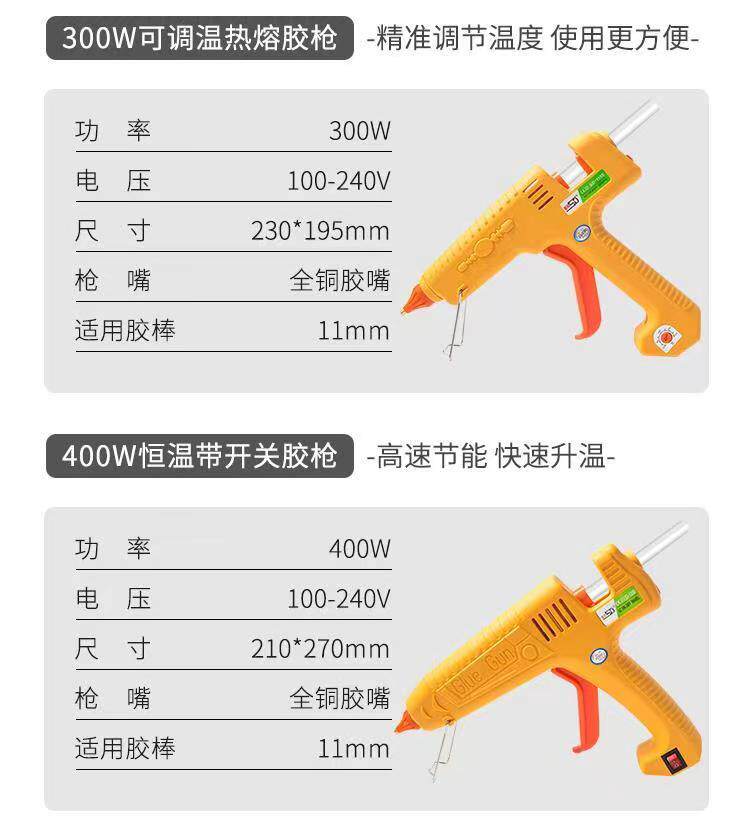 200W到400W！赛得SD-1107热熔胶枪哪个功率适合你？工业级大功率调温恒温胶枪评测-热胶枪-淘宝好物网
