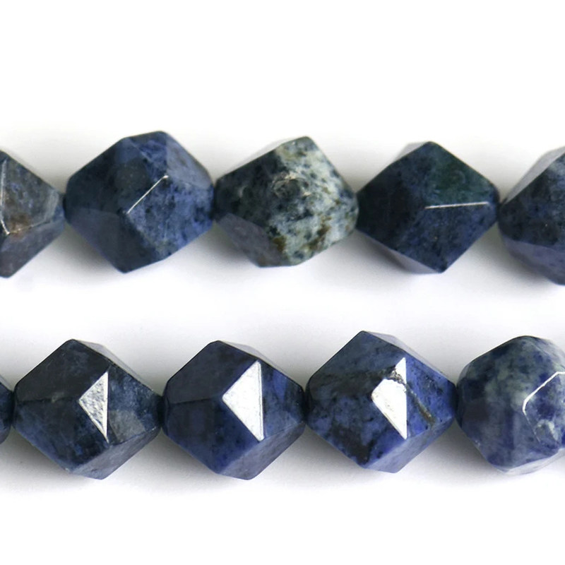 Natural blue line stone diamond-cut loose beads: how to craft a one-of ...