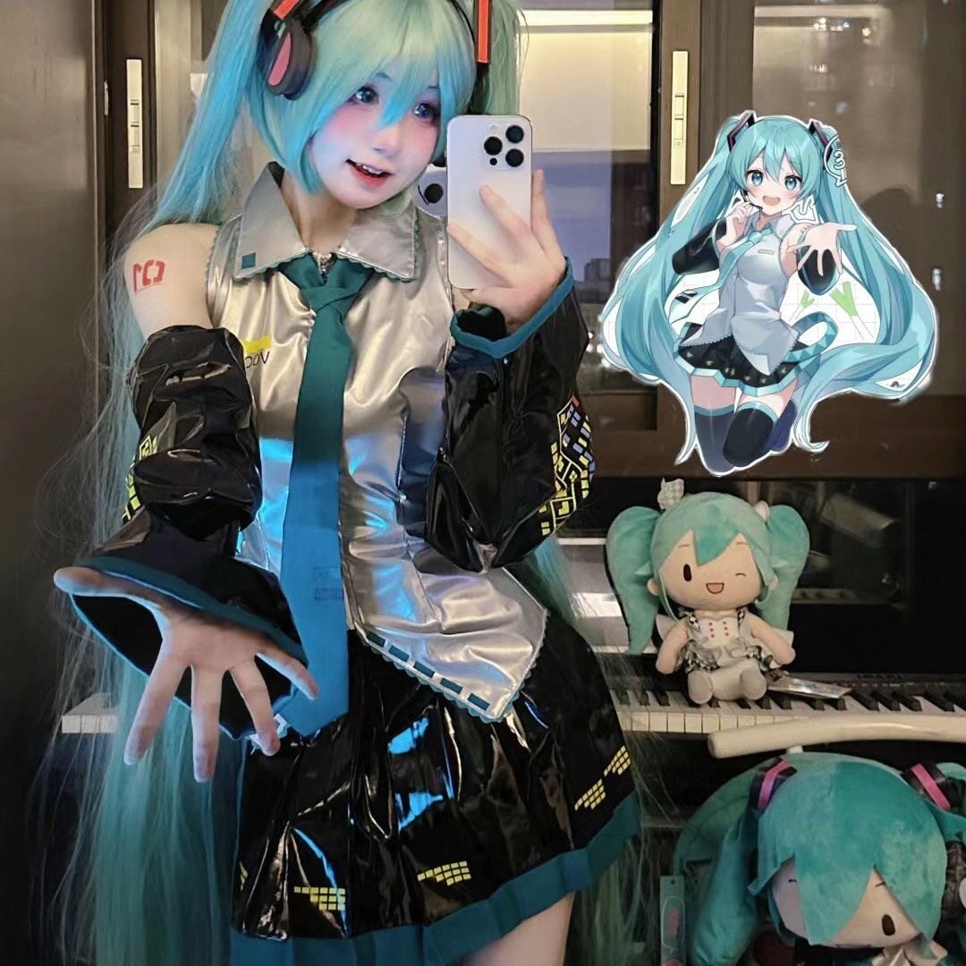 A must-have for cosplay parties, hatsune miku's aqua blue silk headgear ...