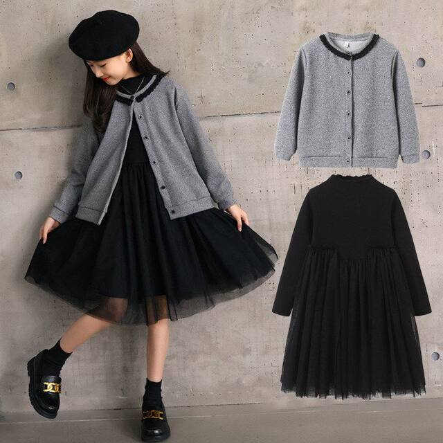 Girls dress suit 2025 spring and autumn new children's clothing