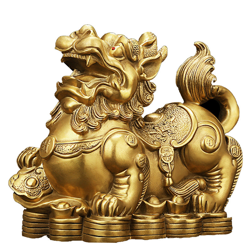 [USD 44.32] Pure copper pixiu ornament lucky home living room office ...
