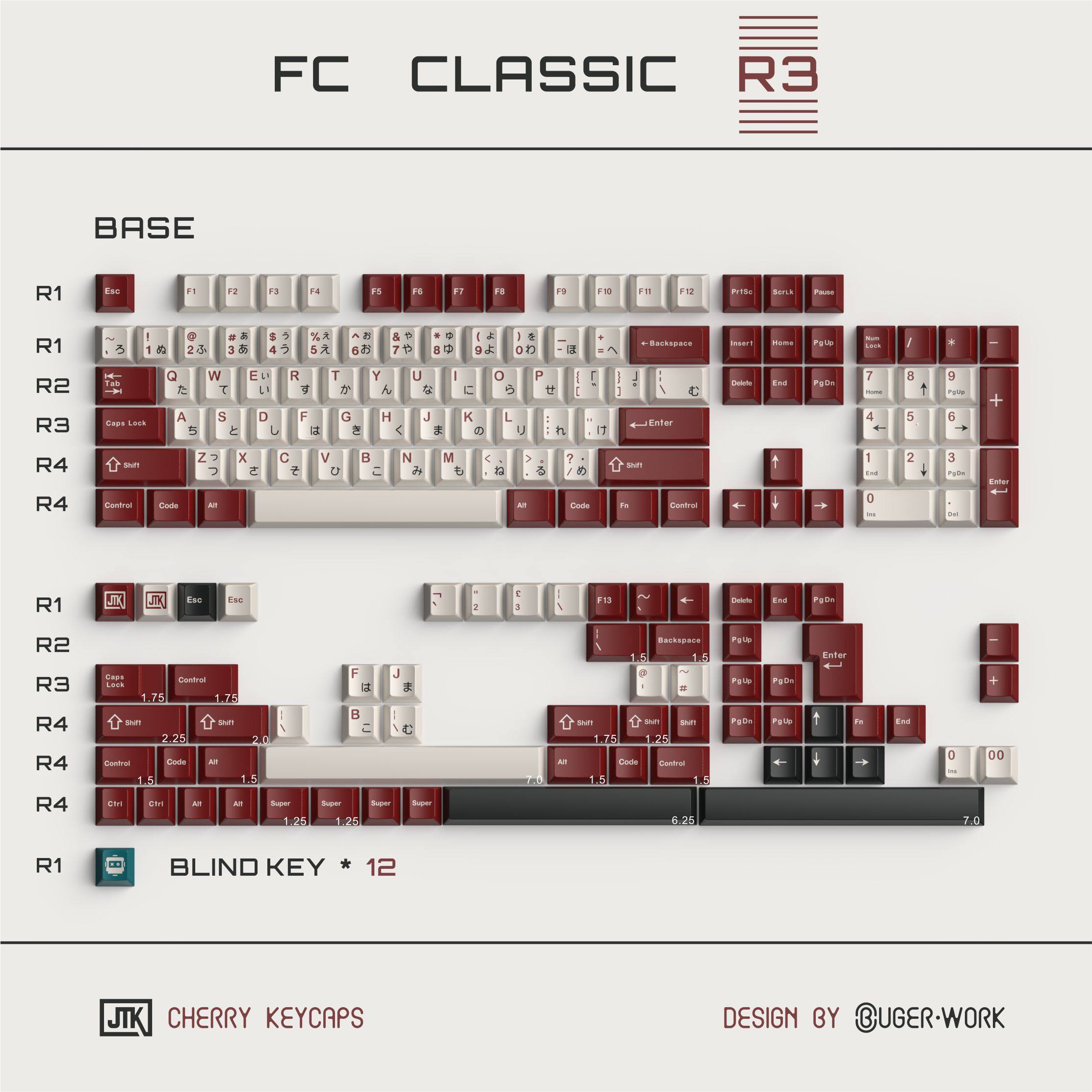 Jtk fc red and white machine r3 two-color/three-color keycaps: the soul ...