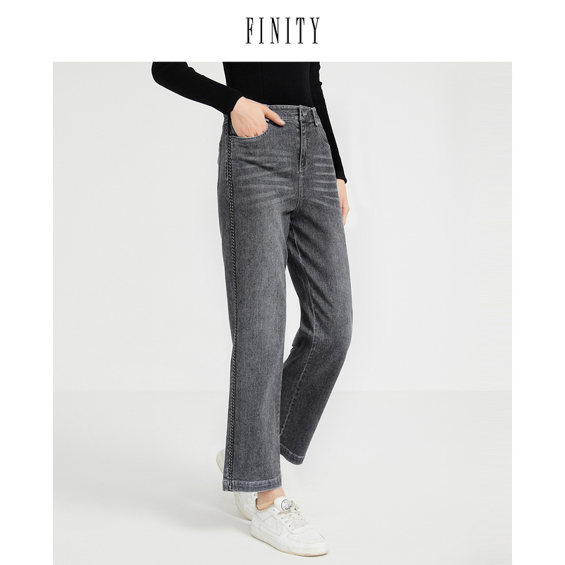 Купить Зимние ретро джинсы, коллекция 2021, свободный прямой крой ...