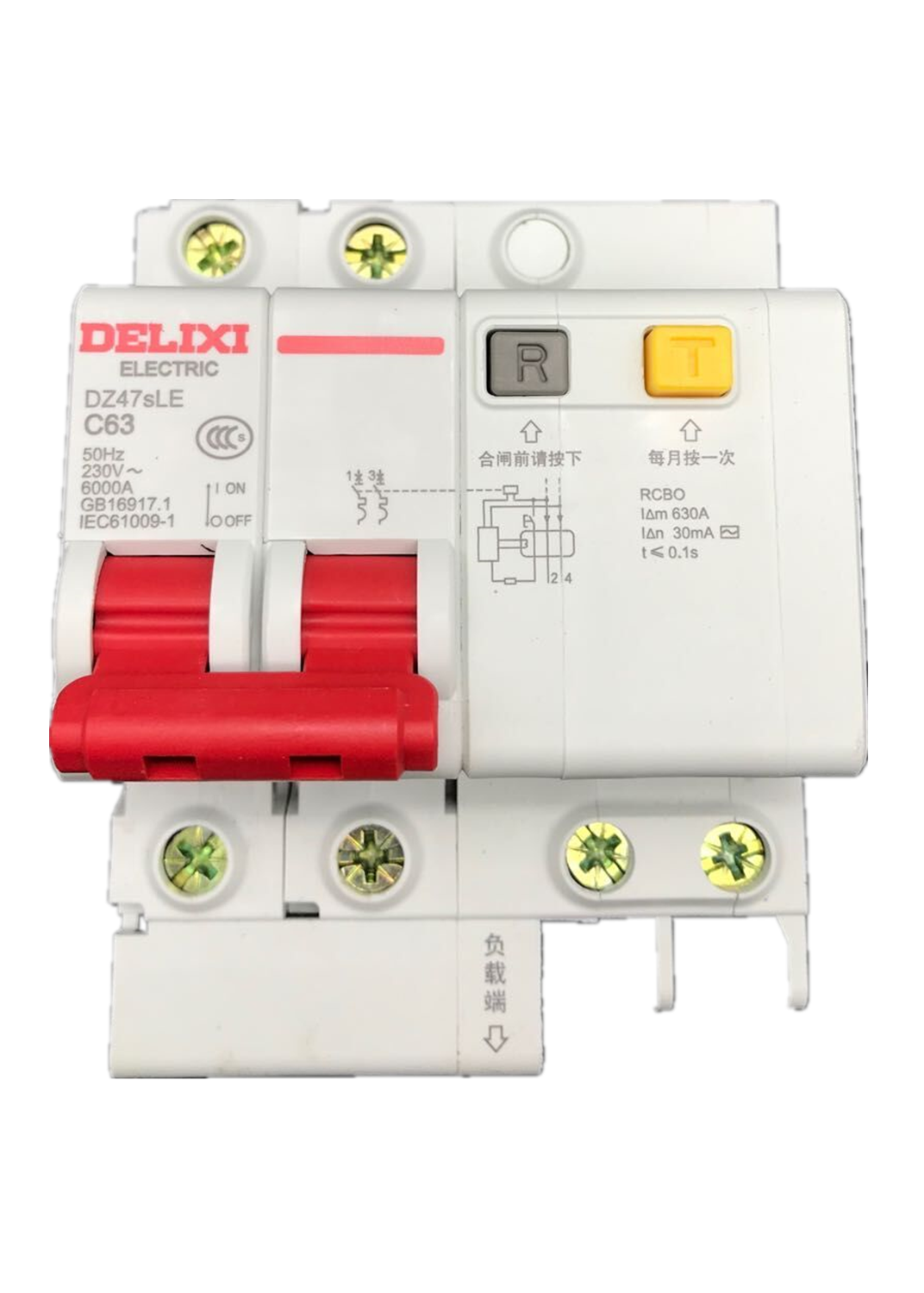 Delixi DZ47SLE-321P N2P3P4PC type D 10A16A20A25A40A leakage switch red handle