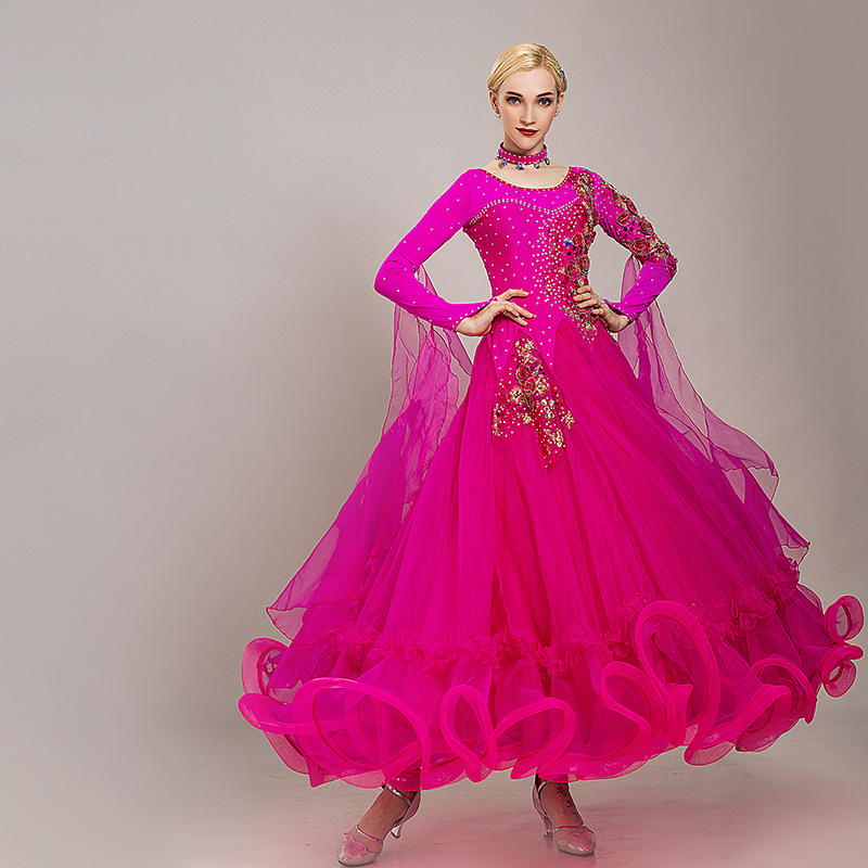 Black blue ballroom dance dresses for women girls High grade diamond ...