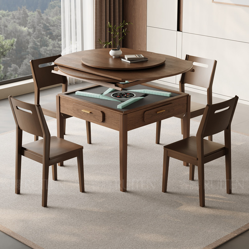 2025 new arrival: modern chinese style solid wood extendable round ...