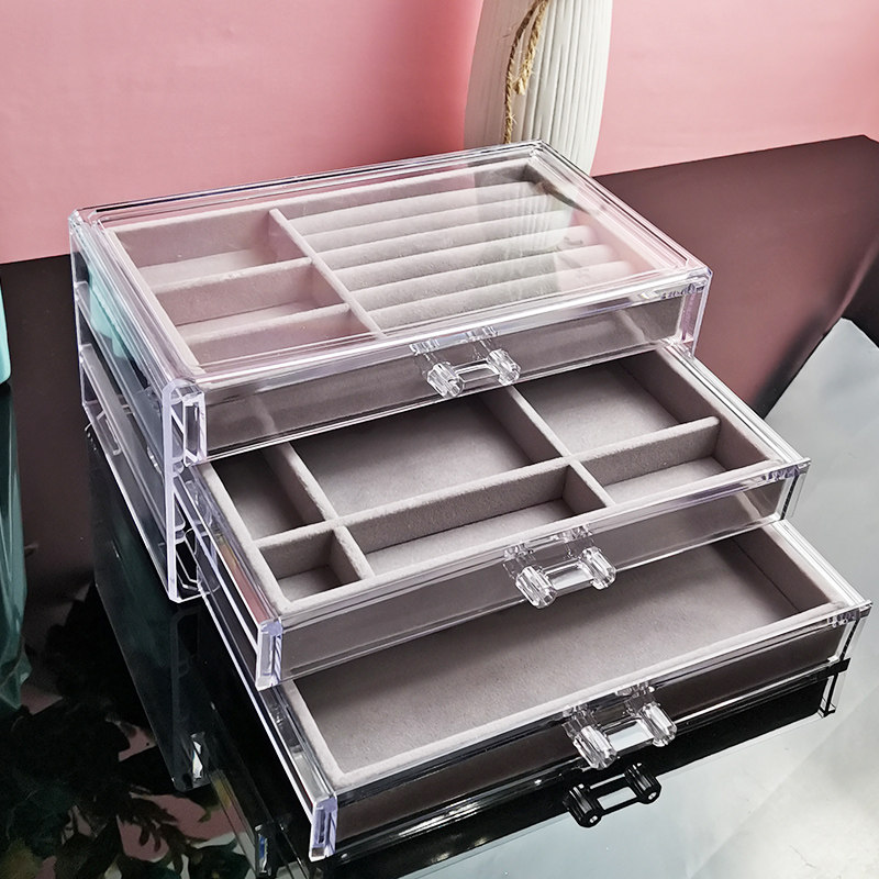 Buy Dust-proof Jewelry Box Necklace and Earring Organizer Transparent ...