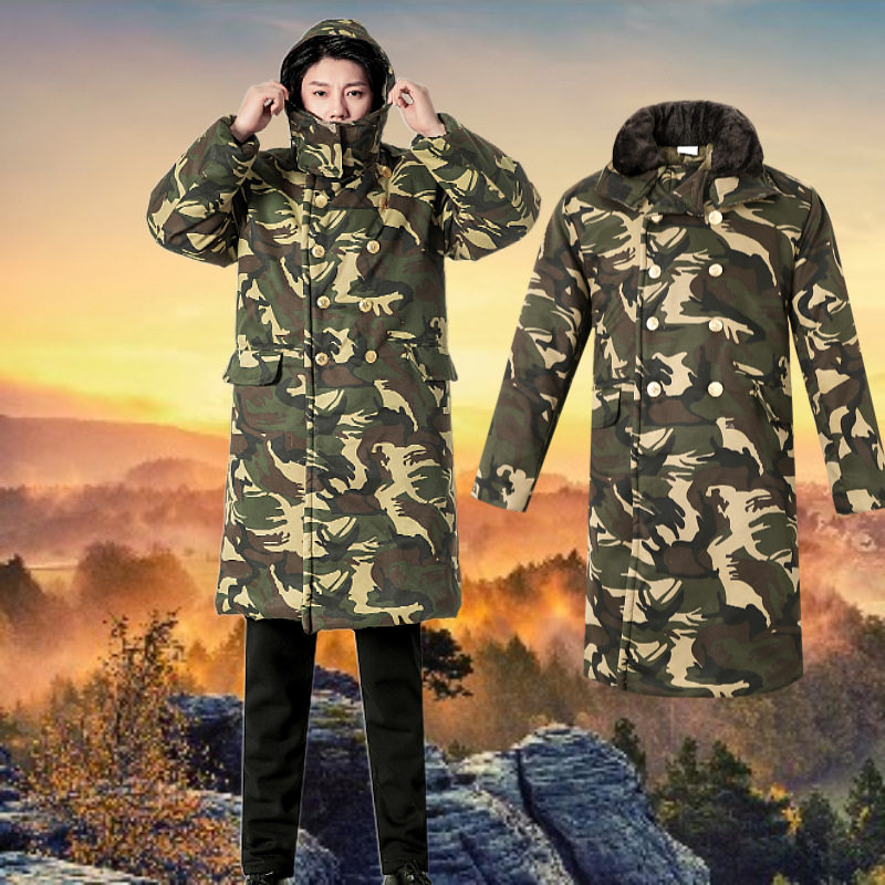 Winter thickening camouflage coat anti-cold and plug-in camouflage ...