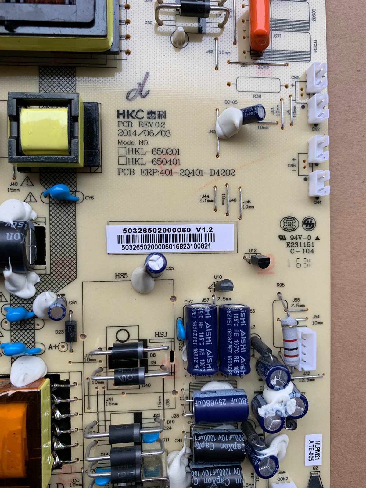 New original HKL-650201 HKL-650401 PCB 401-2Q401-D4202 LCD power board