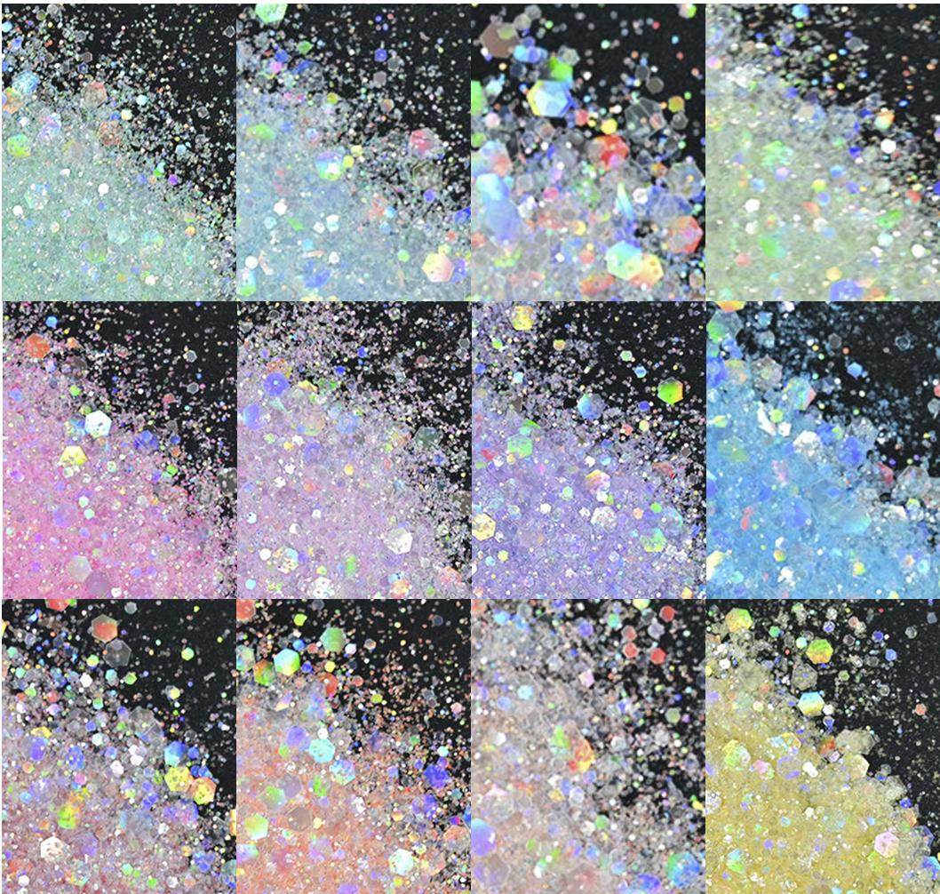 12 colors of glitter nail art glitter, diy your dream fingertips
