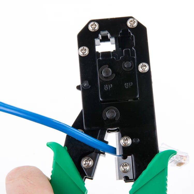 [USD 14.24] Three-use network cable clamp telephone crystal head ...