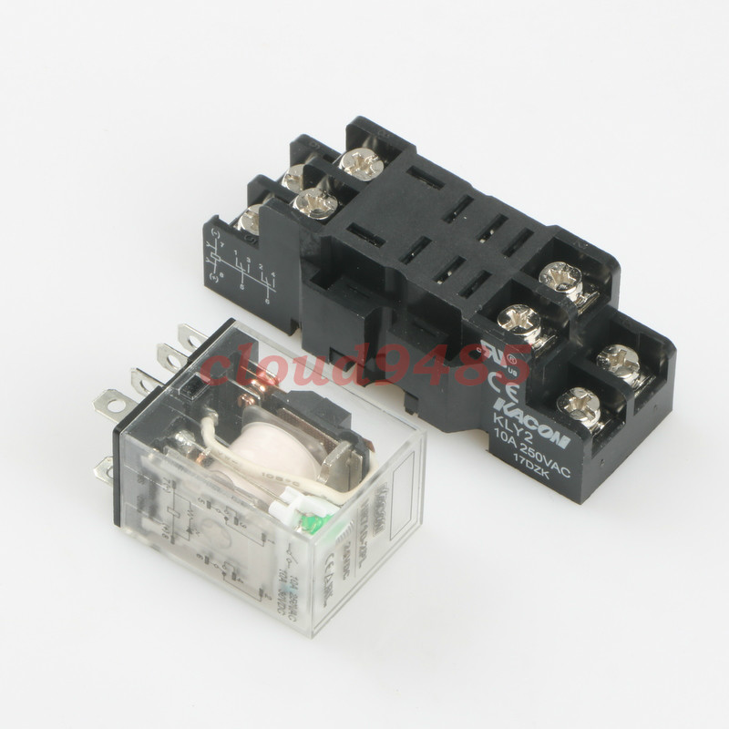 Kaikun KACON power relay HR710-2PL with LED lamp DC24V AC220V 2 turn off