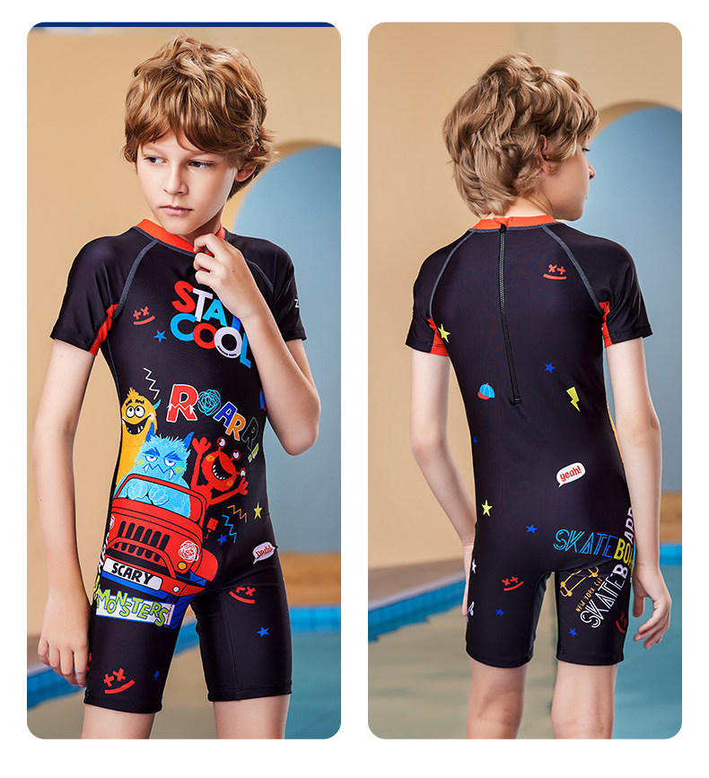Zoke Zhouke Children's Swimsuit Big Children's one-piece flat angle ...