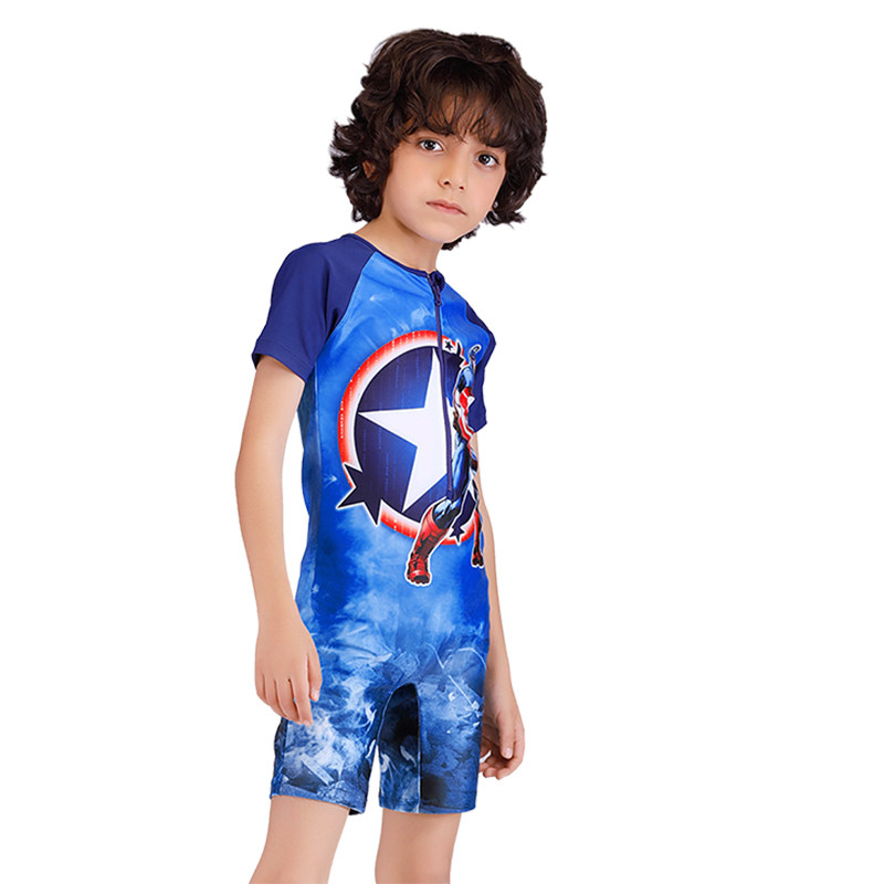zoke Chau children's swimwear boys Siamese Marvel cartoons big kids ...