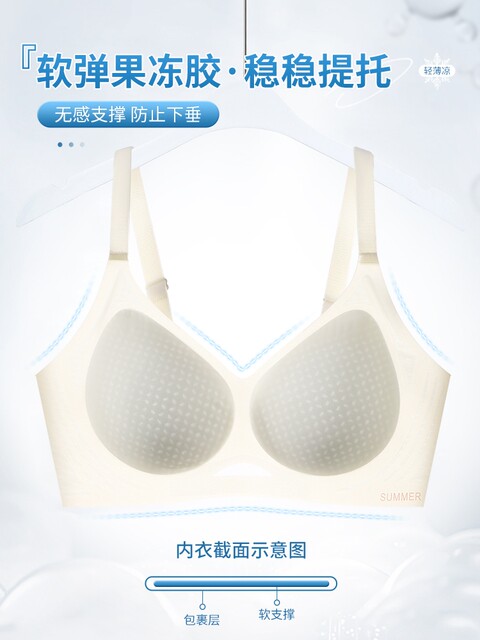 Summer cold ice silk large size bra without traces thin style without ...