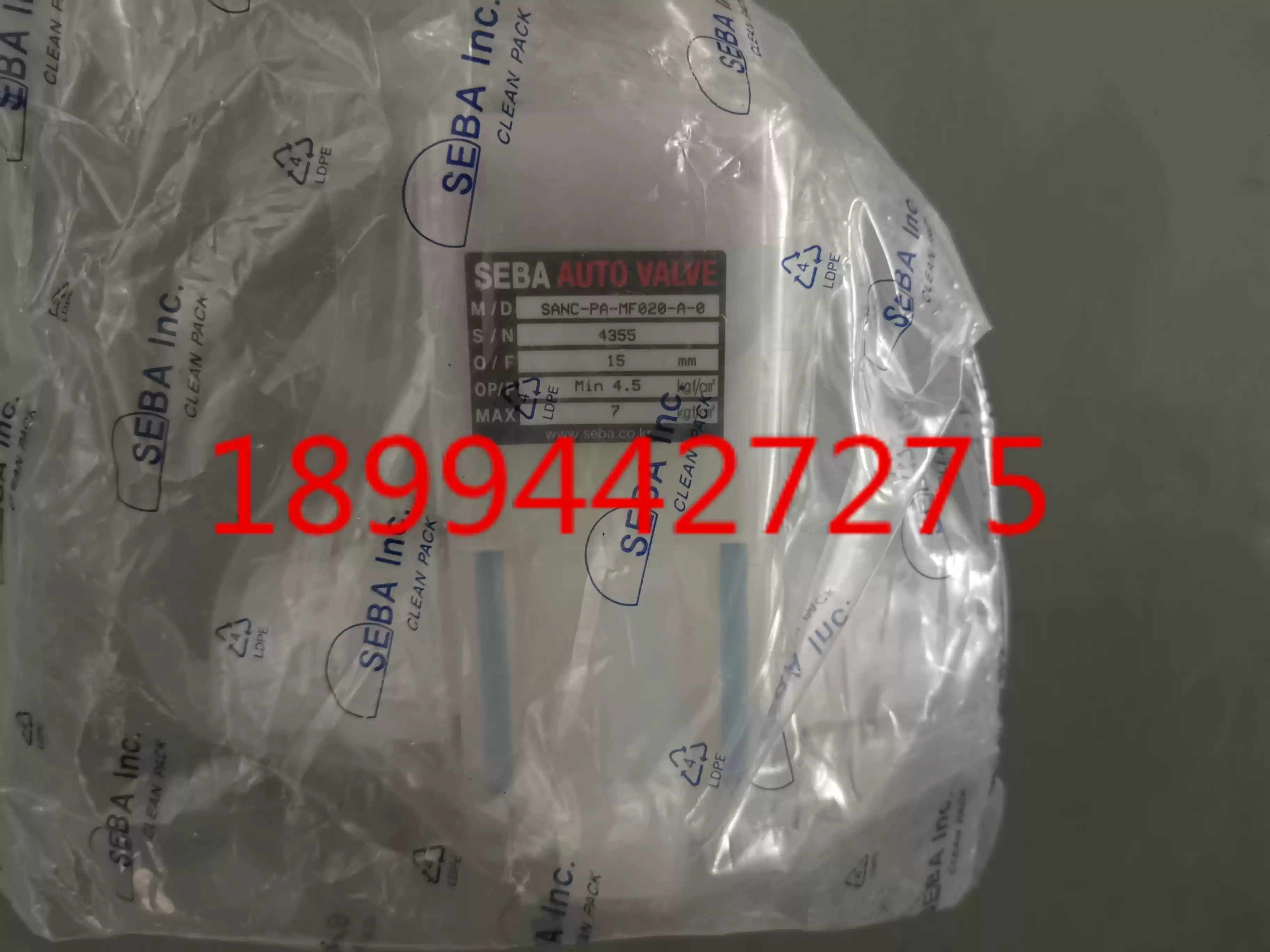 韩国SEBA阀门/3/4气动PFA隔膜阀/SANC-PA-MF020-A-0