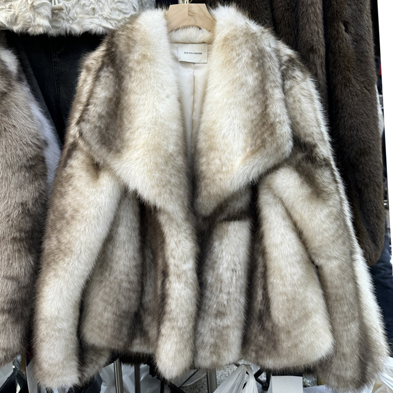 Winter essential: this luxurious, oversized, faux fox fur coat with a ...