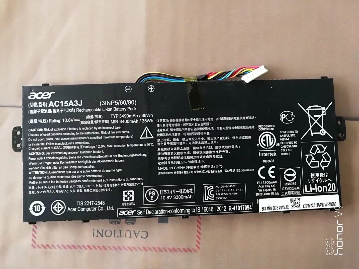 原装宏基 Chromebook R11 CB3-131 CB5-132T C738T AC15A3J 电池