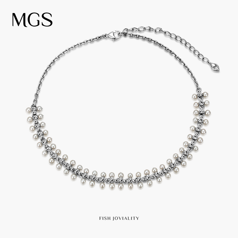 MGS/曼古银925银珍珠项链小众设计高级感复古国风轻奢女银饰颈链-Taobao