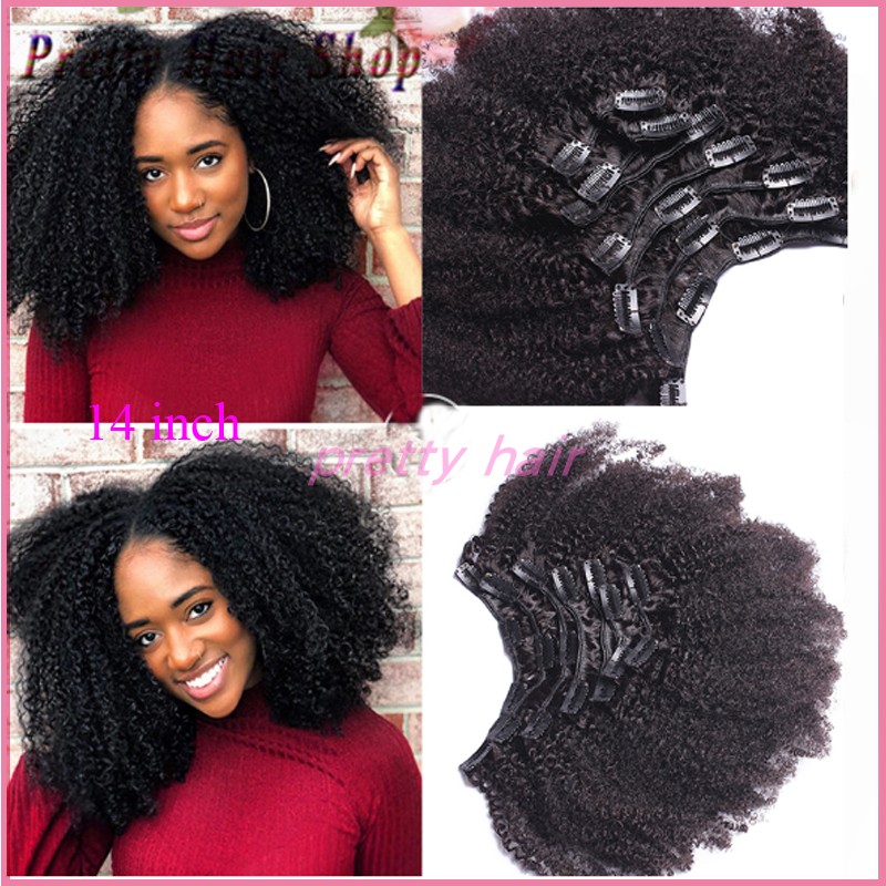 4b 4c afro kinky clip-in brazilian human remy hair extensions: create ...