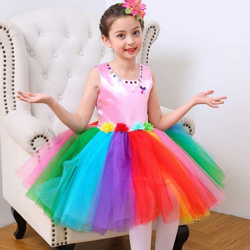 girls princess ballet chorus dresses Children colorful Princess Dress ...
