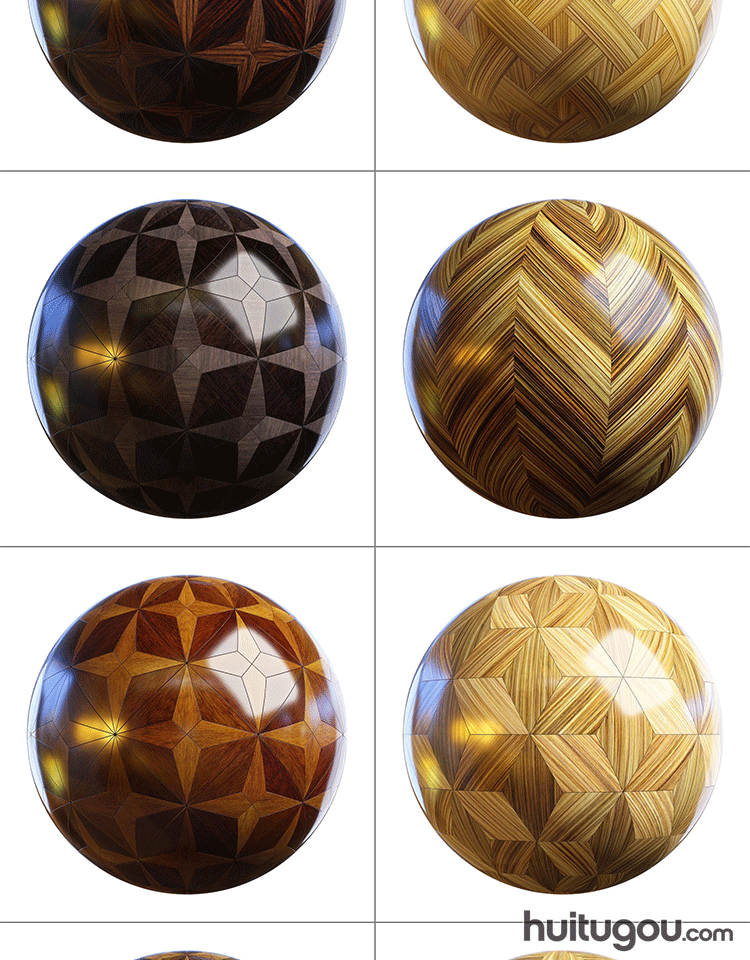 CGAxis拼花木地板高清无缝PBR材质贴图纹理UE Unity Blender预设 - CGAxis PBR贴图 - 绘图狗-设计灵感素材集散地