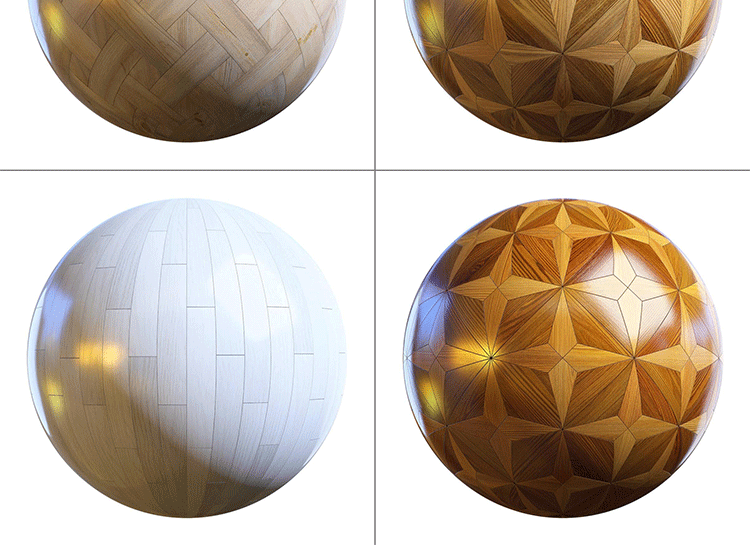 CGAxis拼花木地板高清无缝PBR材质贴图纹理UE Unity Blender预设 - CGAxis PBR贴图 - 绘图狗-设计灵感素材集散地