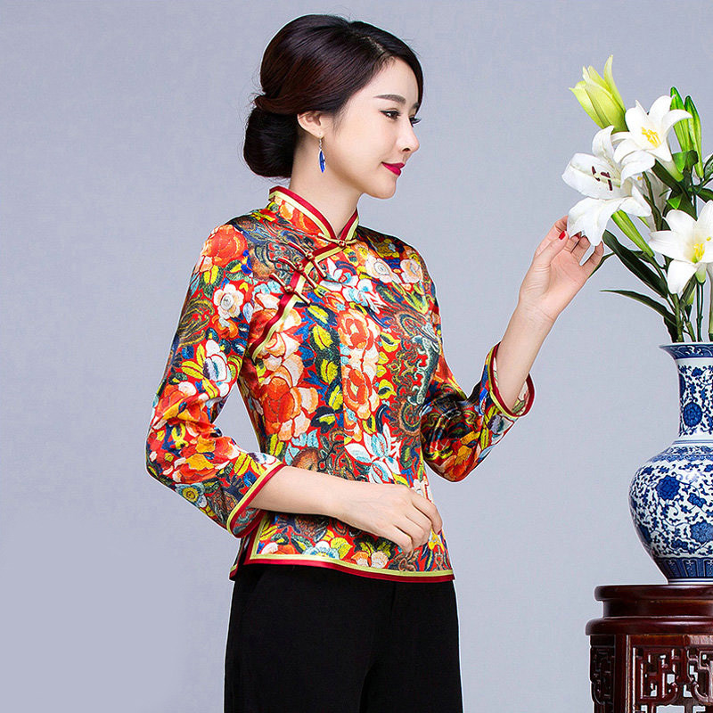 [USD 563.46] Deep Art Silk Mulberry Silk Chinese Style Improved ...
