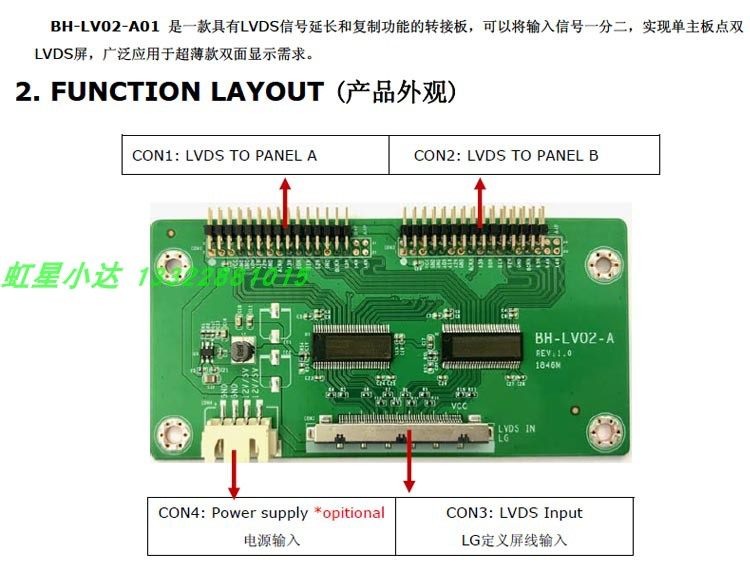 LVDS signal distributor extender BH-LV02-A one turn two two adapter ...