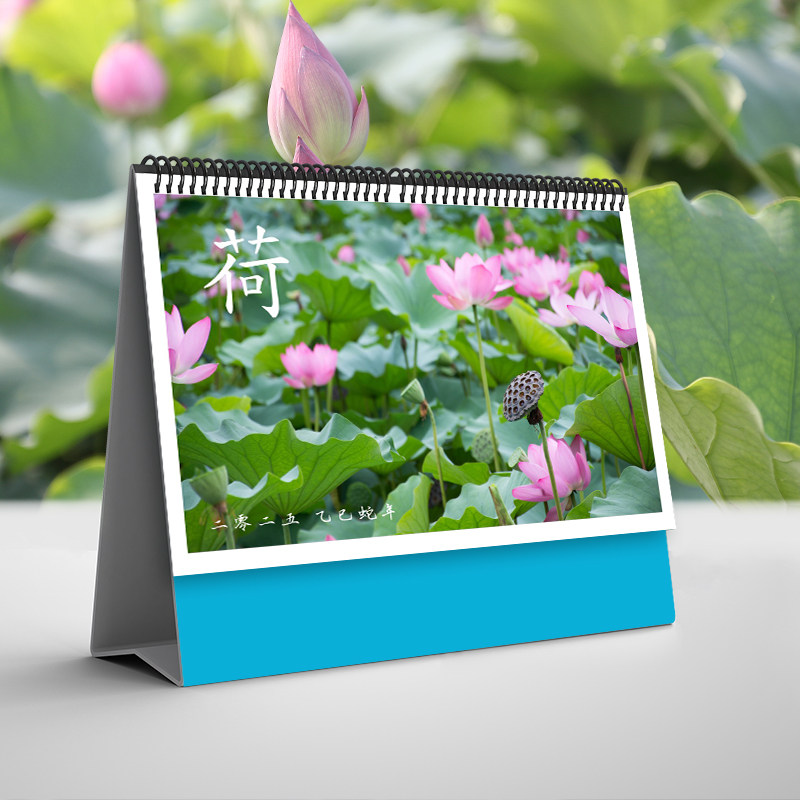 How can the 2025 lotus pool desk calendar make the desktop full of poetry?