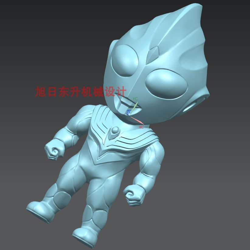 UG MC 奥特曼Q版迪迦模型图档STP格式CNC数控四五轴多轴加工模型