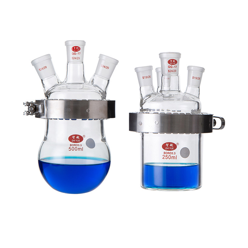 Glass reactor three-open reactor open reaction bottle four-port ...