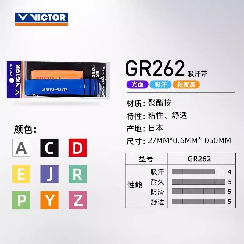 威克多VICTOR胜利GR262-10羽毛球拍手胶带：专业级吸汗防滑透气新体验！🎾 -手胶-淘宝百科网