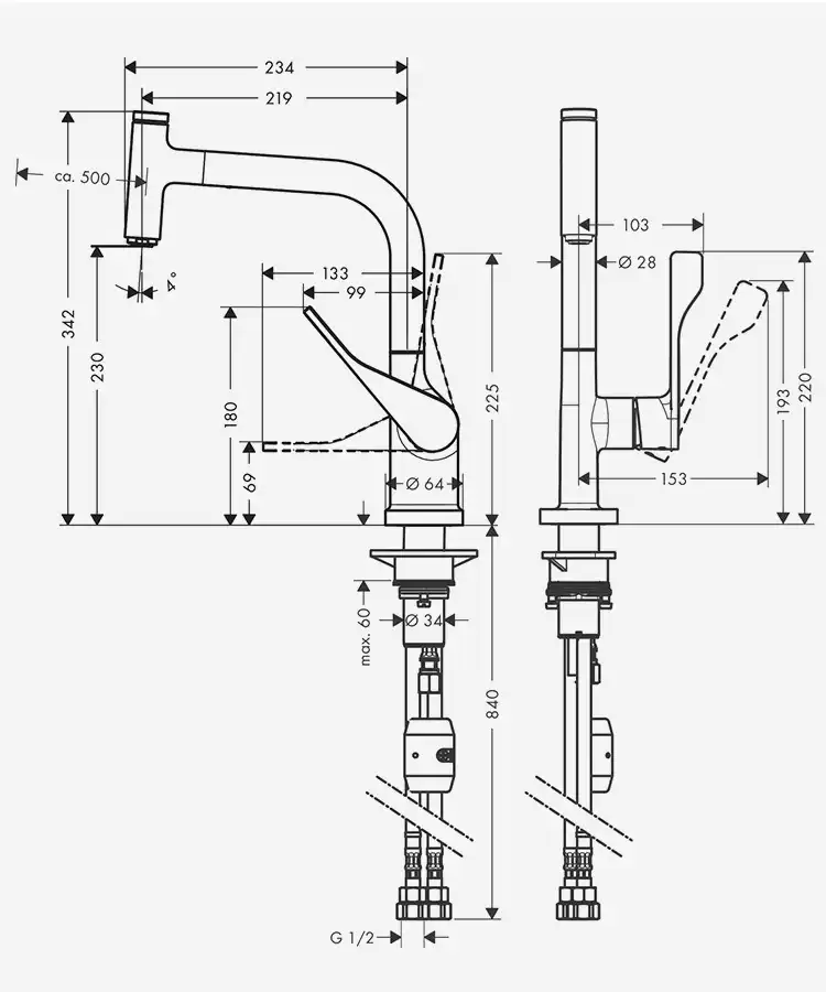 德国进口汉斯厨房花岗岩硕科水槽43034300/43034500龙头套餐