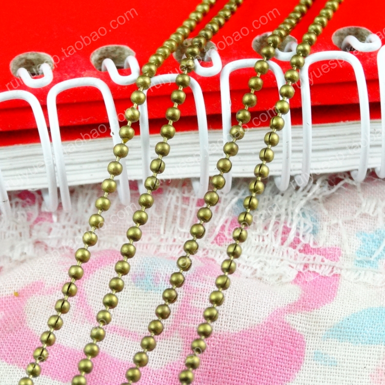 A2100 古青 1.5MM鐵珠鍊 復古飾品鏈條 DIY復古飾品配件 100米/包-Taobao